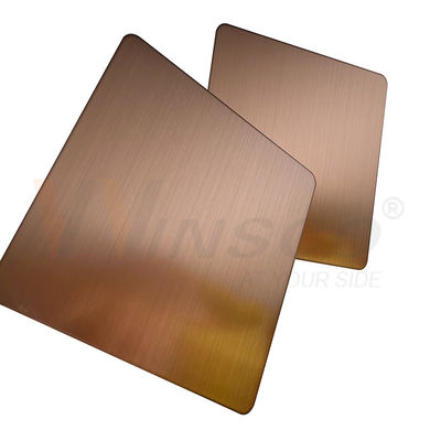 Anti Finger Copper Color Hairline Finish Stainless Steel Sheet For ...