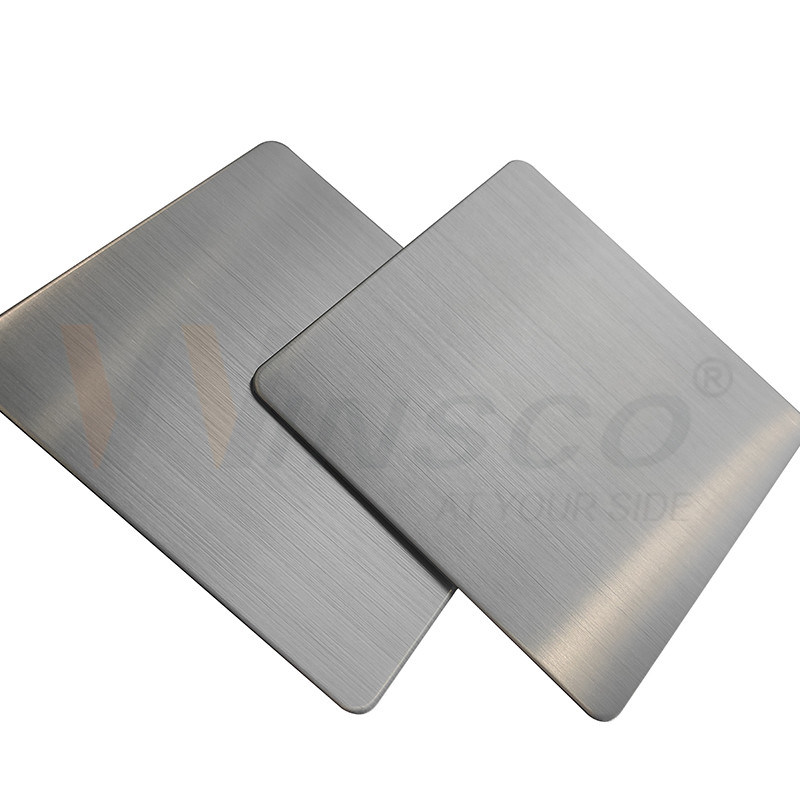 Silver Color Hairline Stainless Steel Sheet Brushed Finished Grade 201 ...