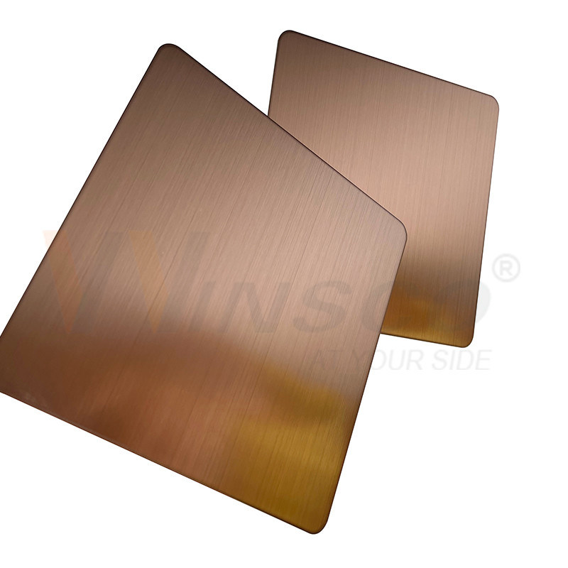 Anti Finger Copper Color Hairline Finish Stainless Steel Sheet For ...