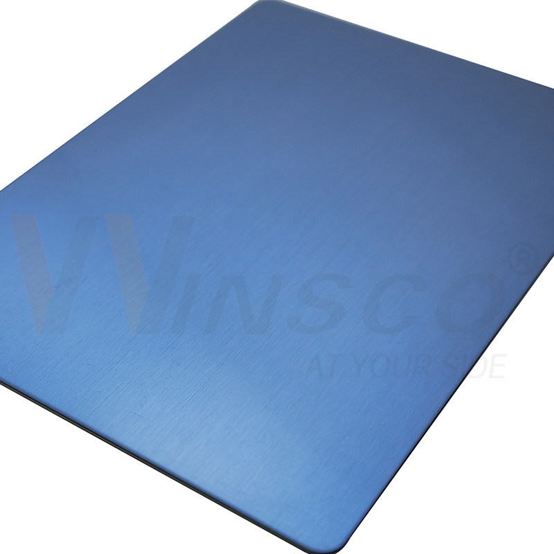 Sapphire Blue Hairline Finish Inox Plate SS 316 Brushed Stainless Steel ...